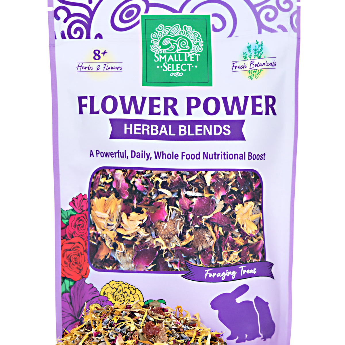 Flower Power Berry Boost | Herbal Forage Blend – Small Pet Select UK