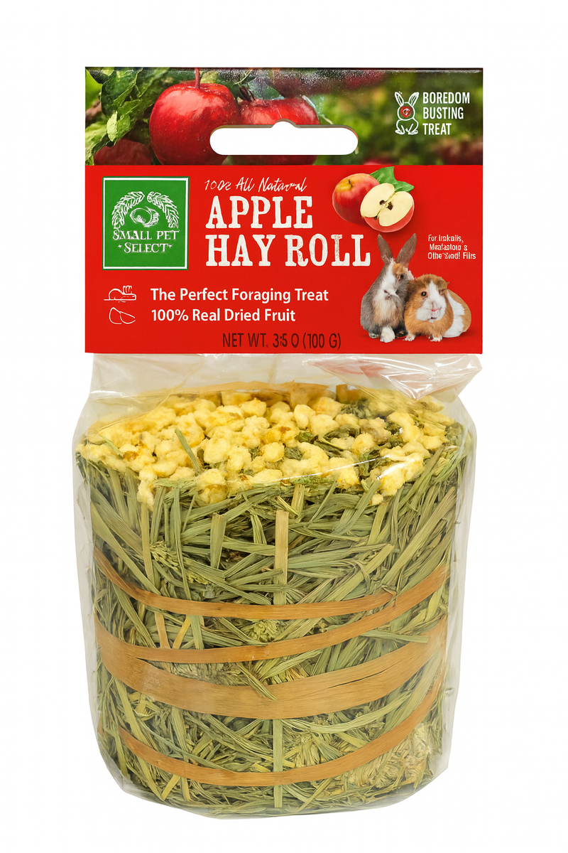Timothy Hay Roll with Apple | Natural Foraging Treat – Small Pet Select UK