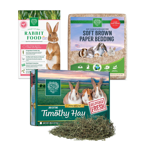 3rd Cut Timothy + Rabbit Food Pellets + Bedding - Small Pet Select UK